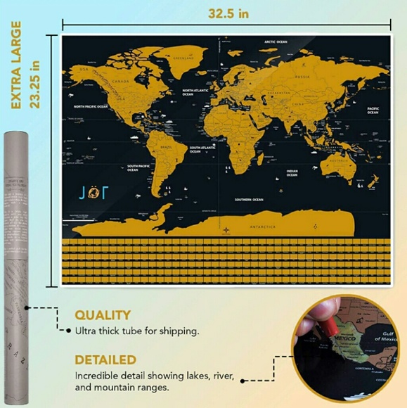Other | Extra Large Scratchoff Map Of The World | Poshmark